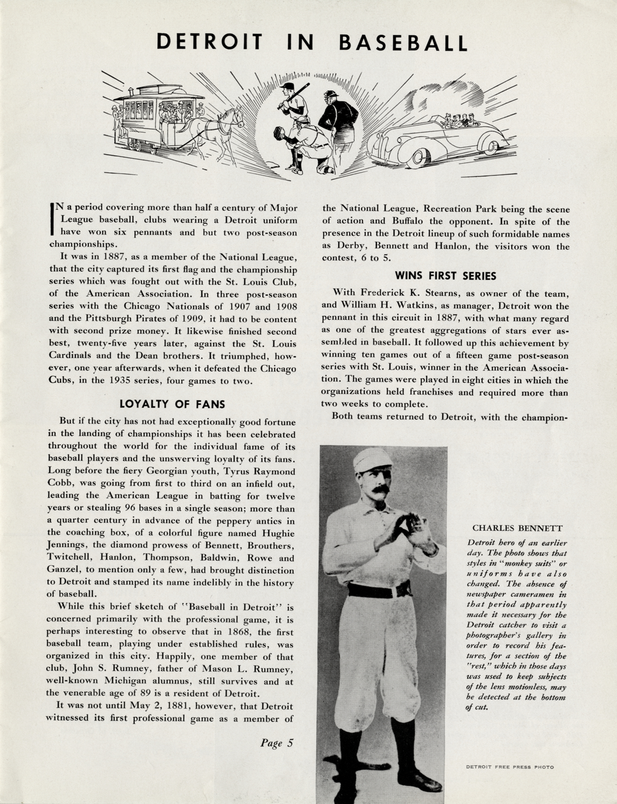 Detroit in baseball, baseball centennial souvenir, 1839-1939 | DPL DAMS