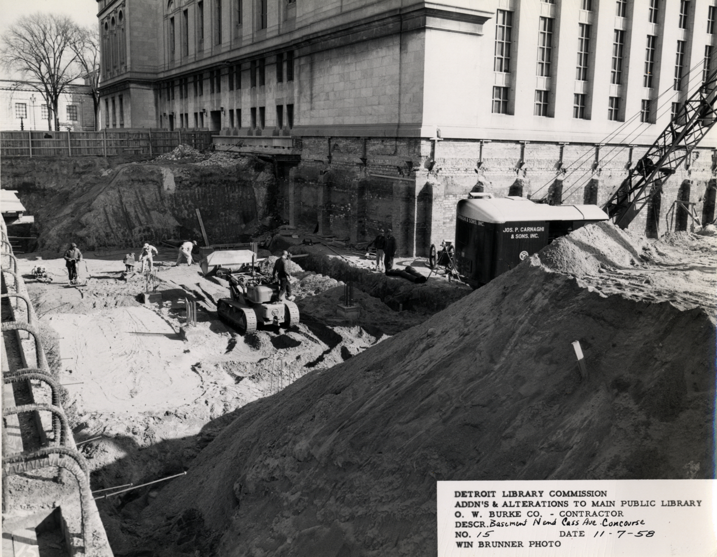 Basement of Main Library under construction | DPL DAMS
