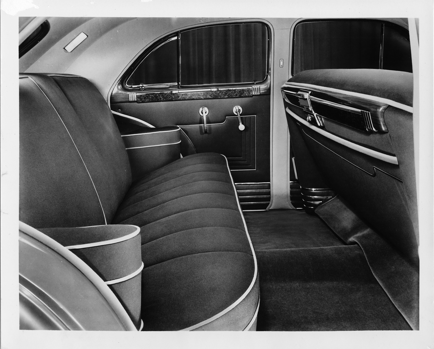 1946 Packard Super Clipper, view of rear interior through right rear ...