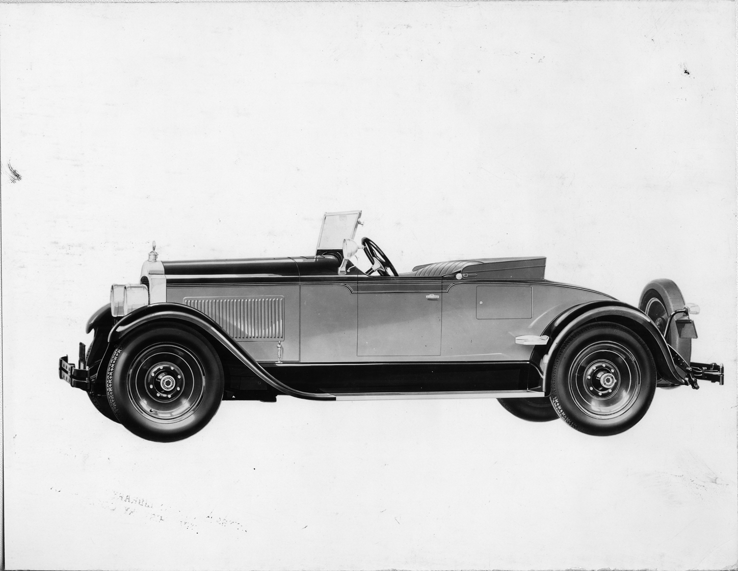1928 Packard runabout, seven-eights left front view, top lowered | DPL DAMS