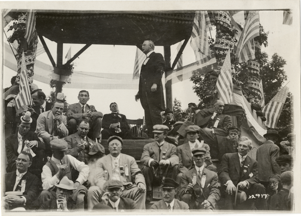 Mayor William B. Thompson addressing the crowd, Detroit Board of ...