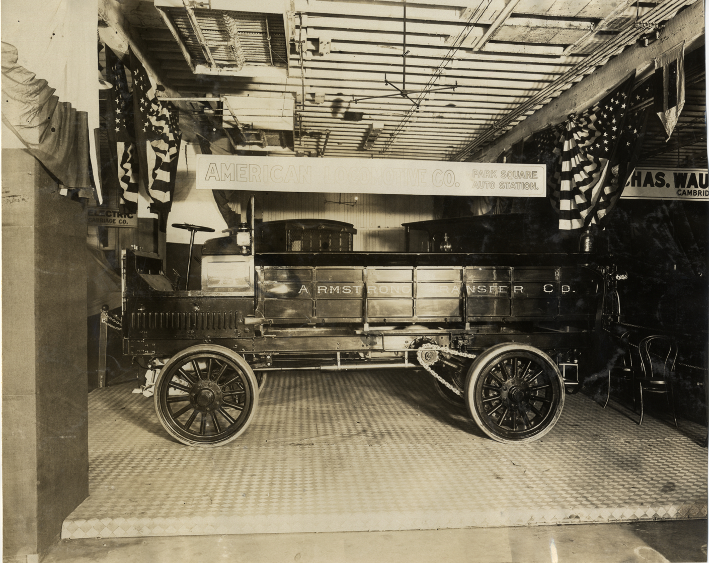 Alco truck in American Locomotive Company exhibit, 1909 Boston Auto ...