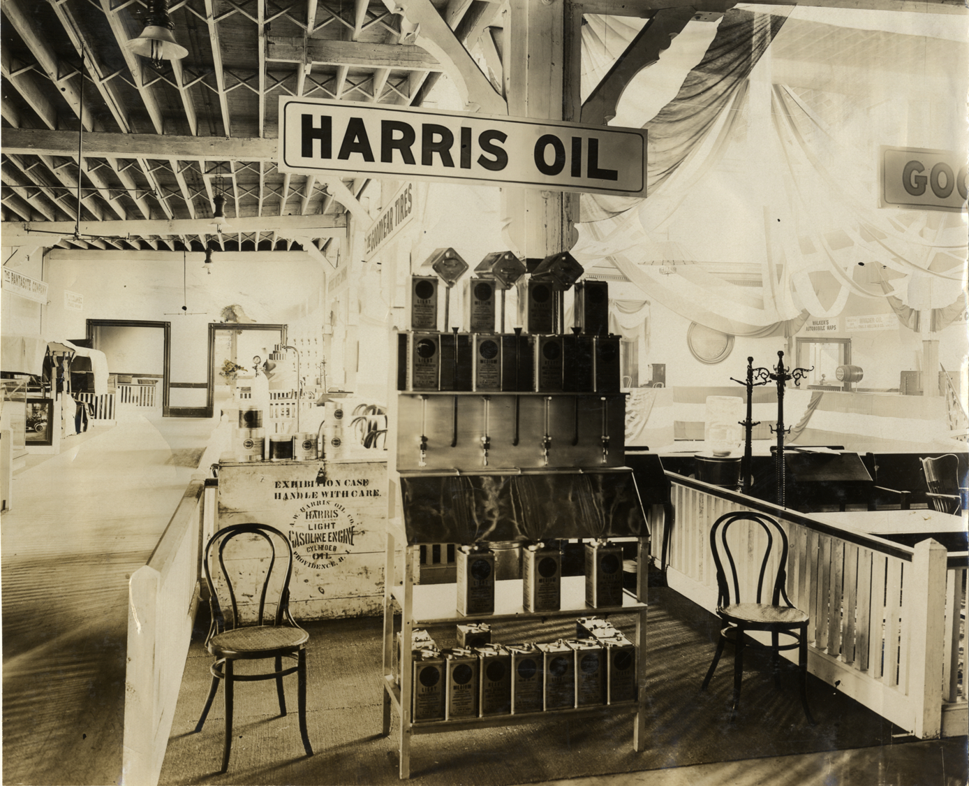 A.W. Harris Oil Company exhibit, 1909 Boston Auto Show | DPL DAMS