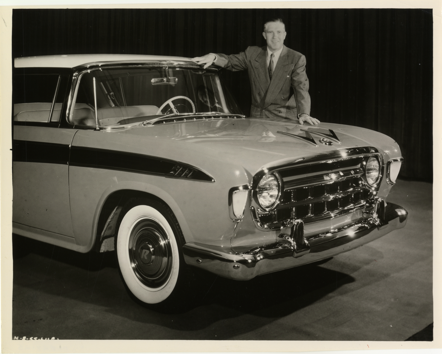 George Romney with 1956 Nash Rambler automobile | DPL DAMS