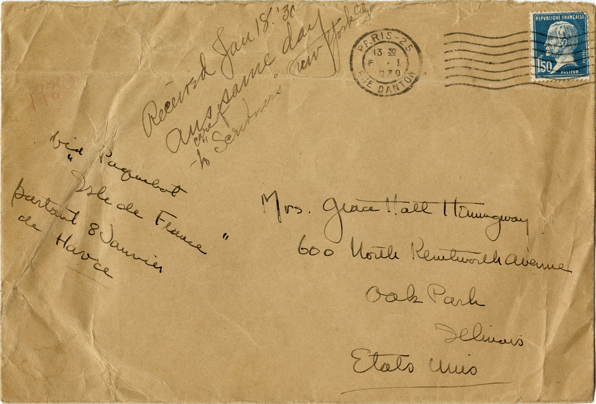 Letter to Grace Hall Hemingway from Ernest Hemingway | DPL DAMS