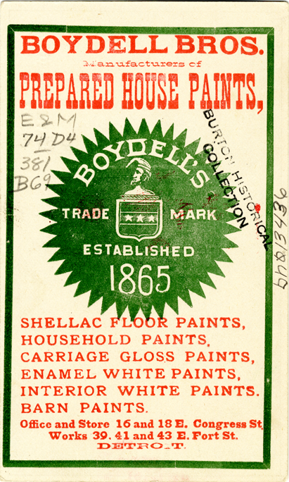 Advertising card for Boydell Bros. | DPL DAMS