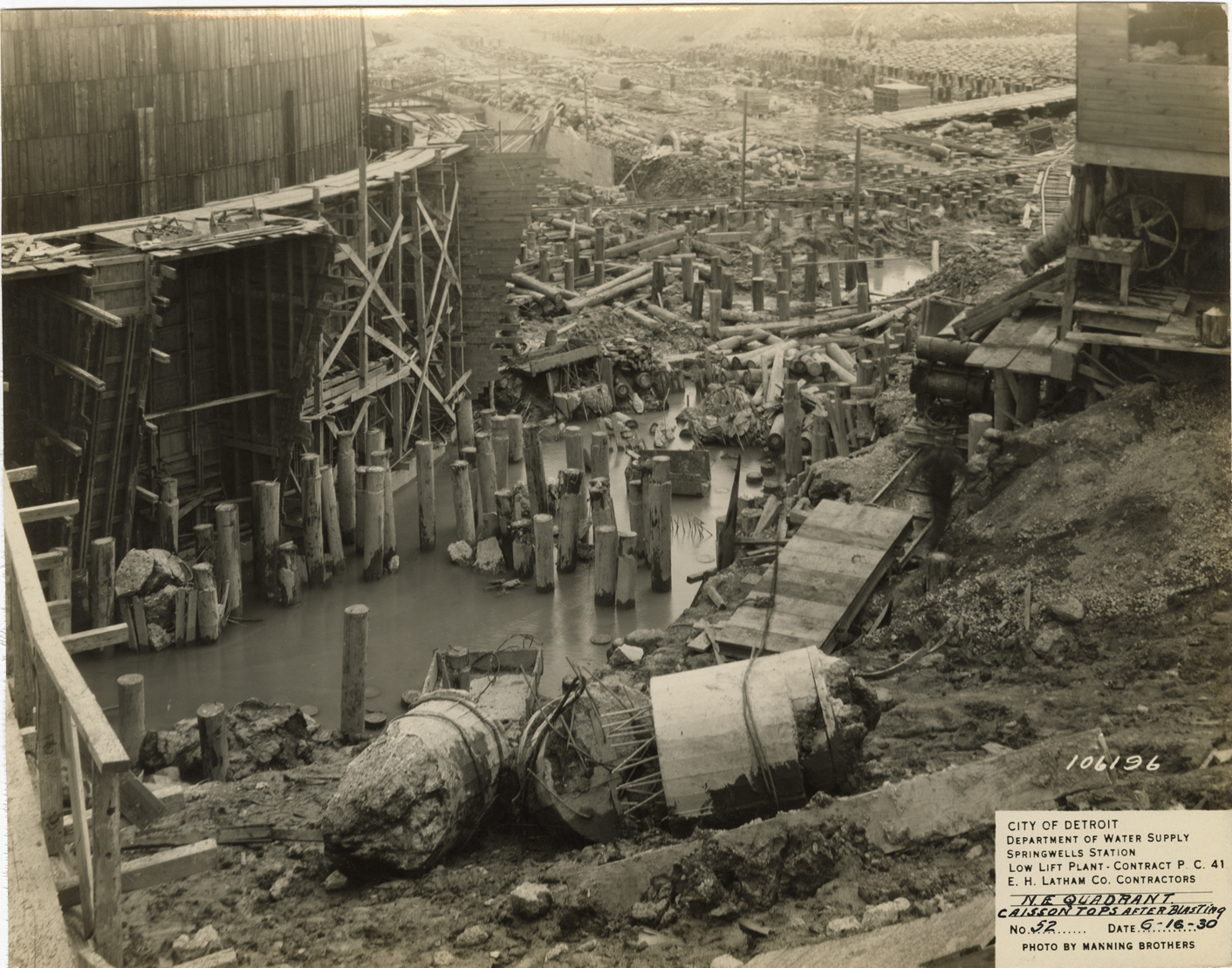 Low lift plant during construction, Springwells Station treatment plant ...