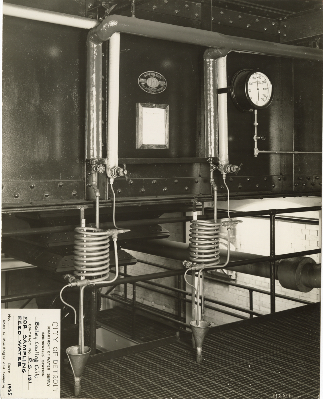 Air preheater, Springwells Station treatment plant during construction ...