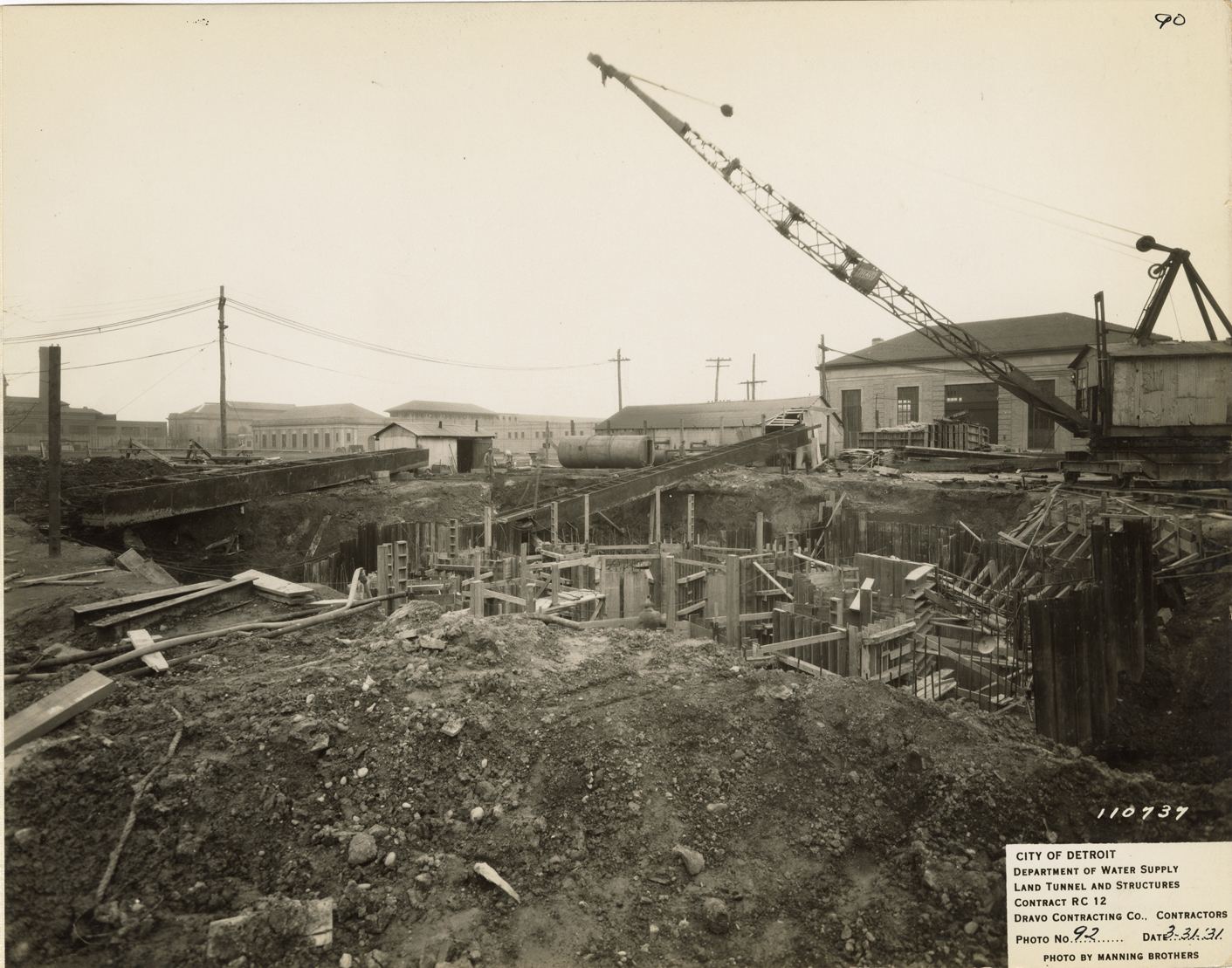 Screen chamber during construction, Waterworks Park, Detroit water ...