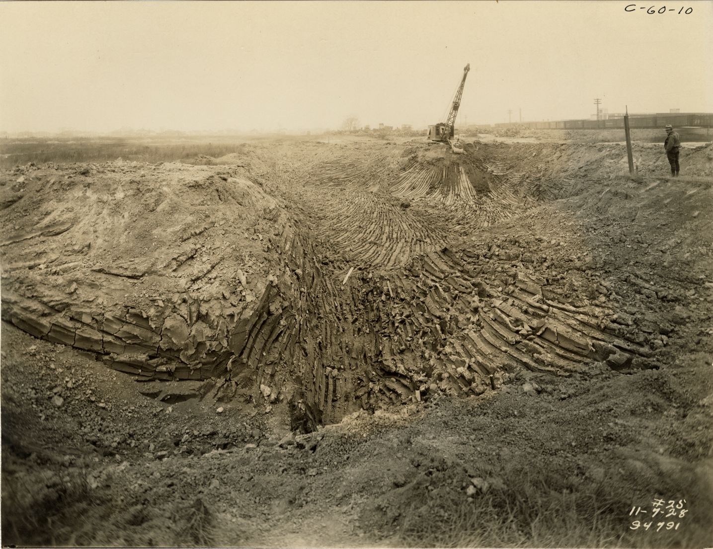 Excavation for high and low plants, Springwells Station, Detroit water ...