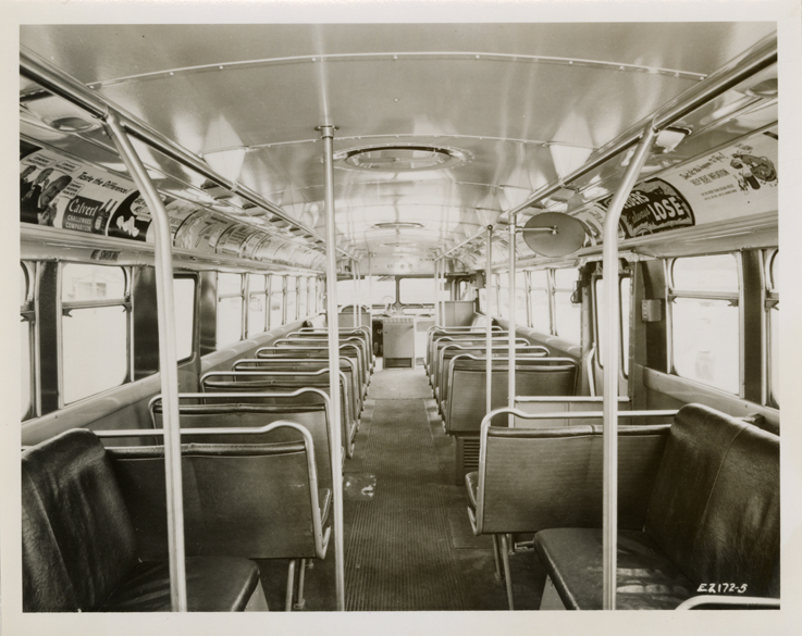 Interior, 1950 Fageol Twin Coach bus | DPL DAMS