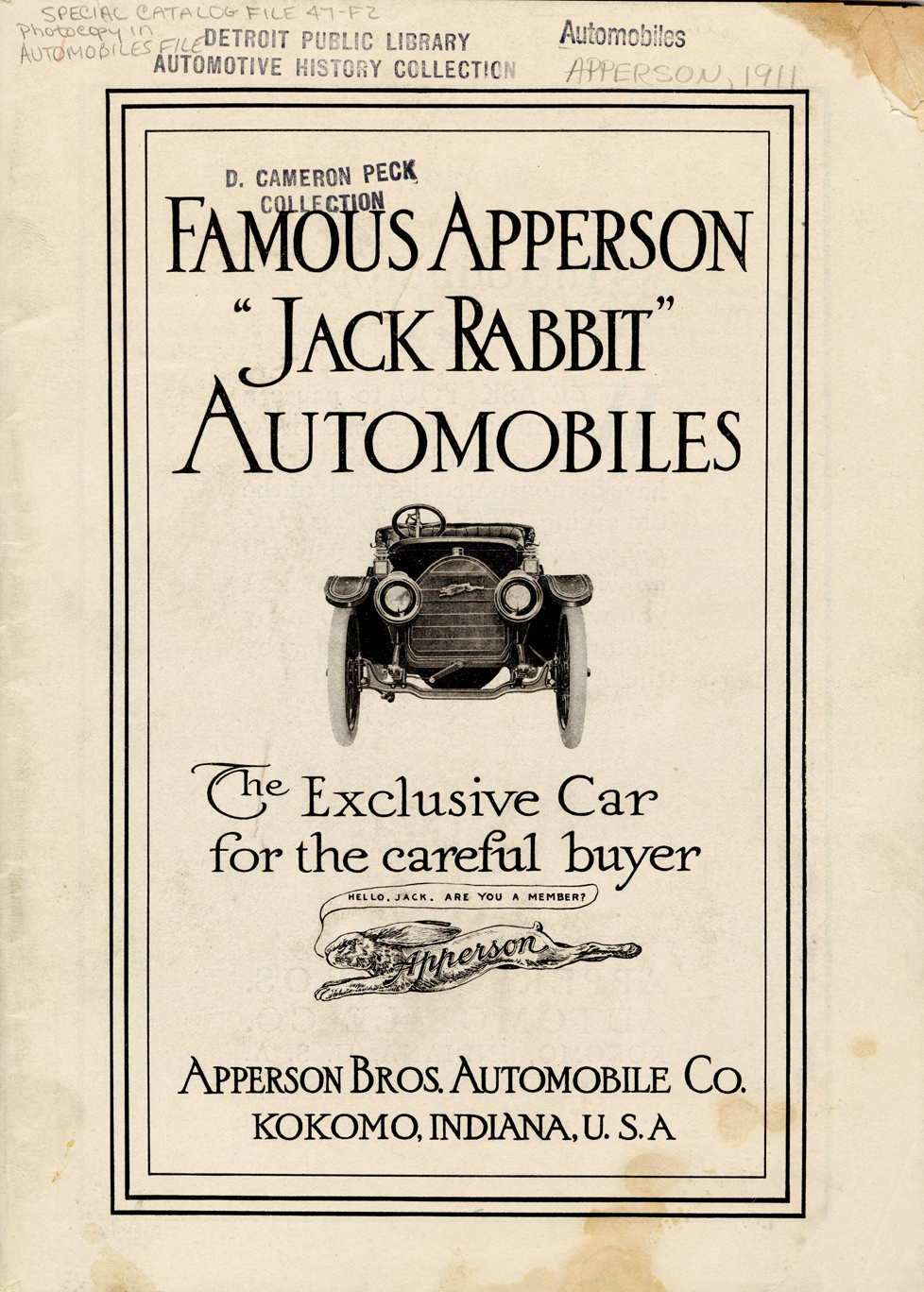 Famous Apperson "Jack Rabbit" automobiles | DPL DAMS