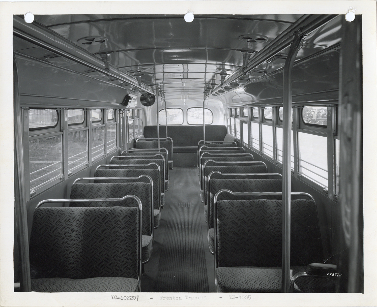 Interior, Yellow Truck and Coach bus, Model TD-4005, Trenton Transit Co ...